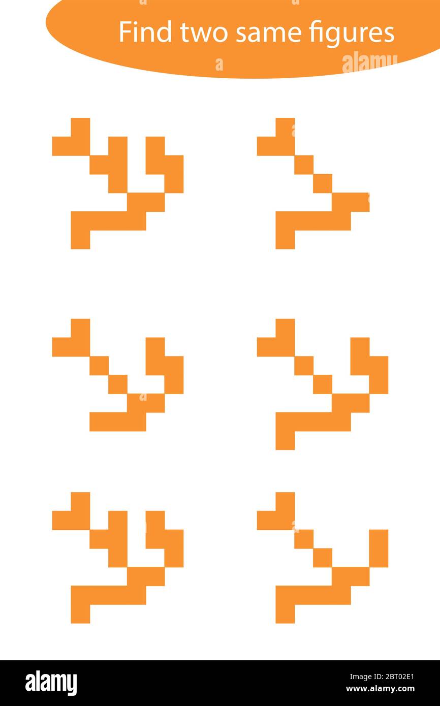 Find two identical figures, fun education game for children, preschool ...