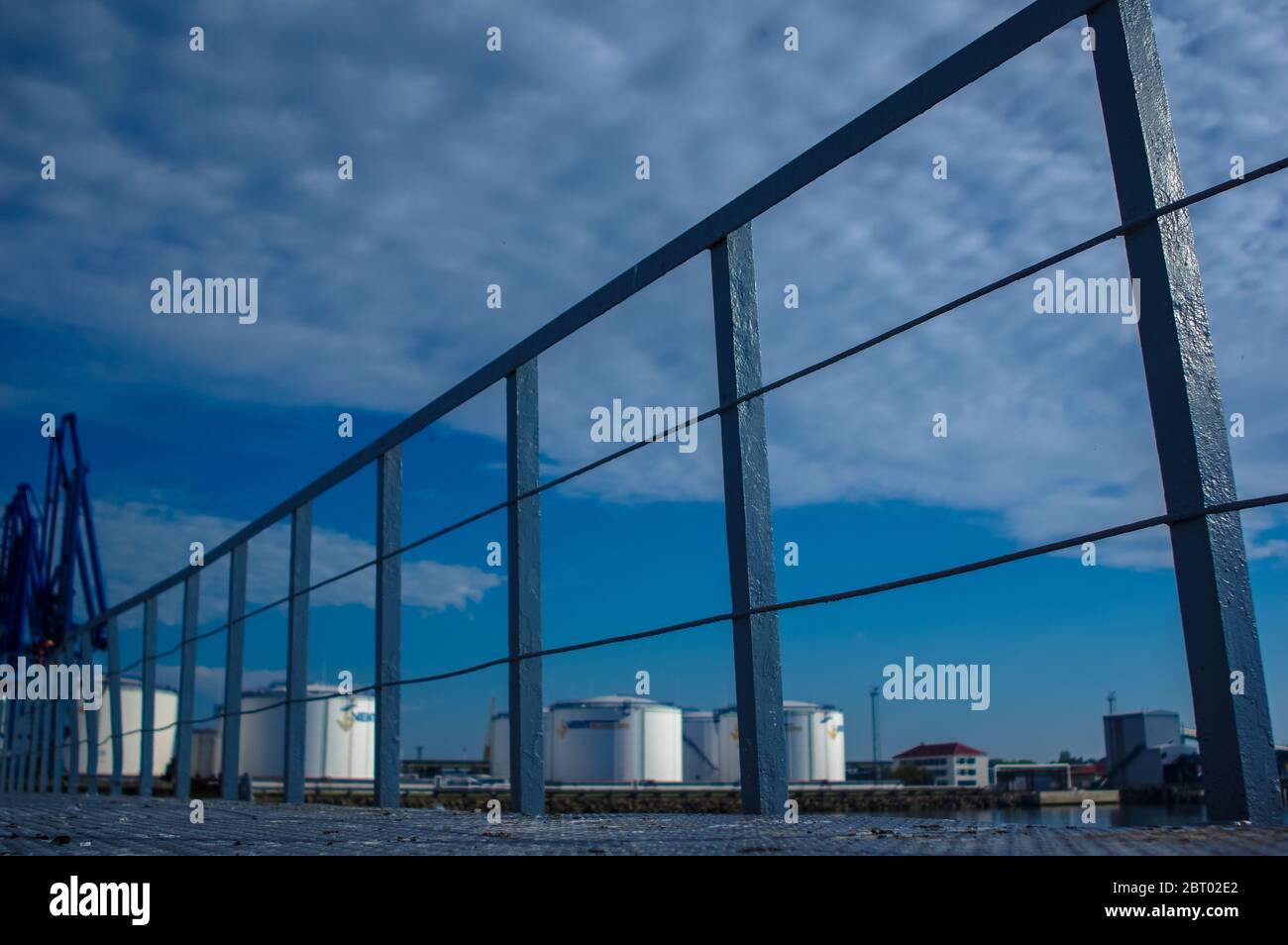 Stainless steel railing.Fall Protection Stock Photo - Alamy