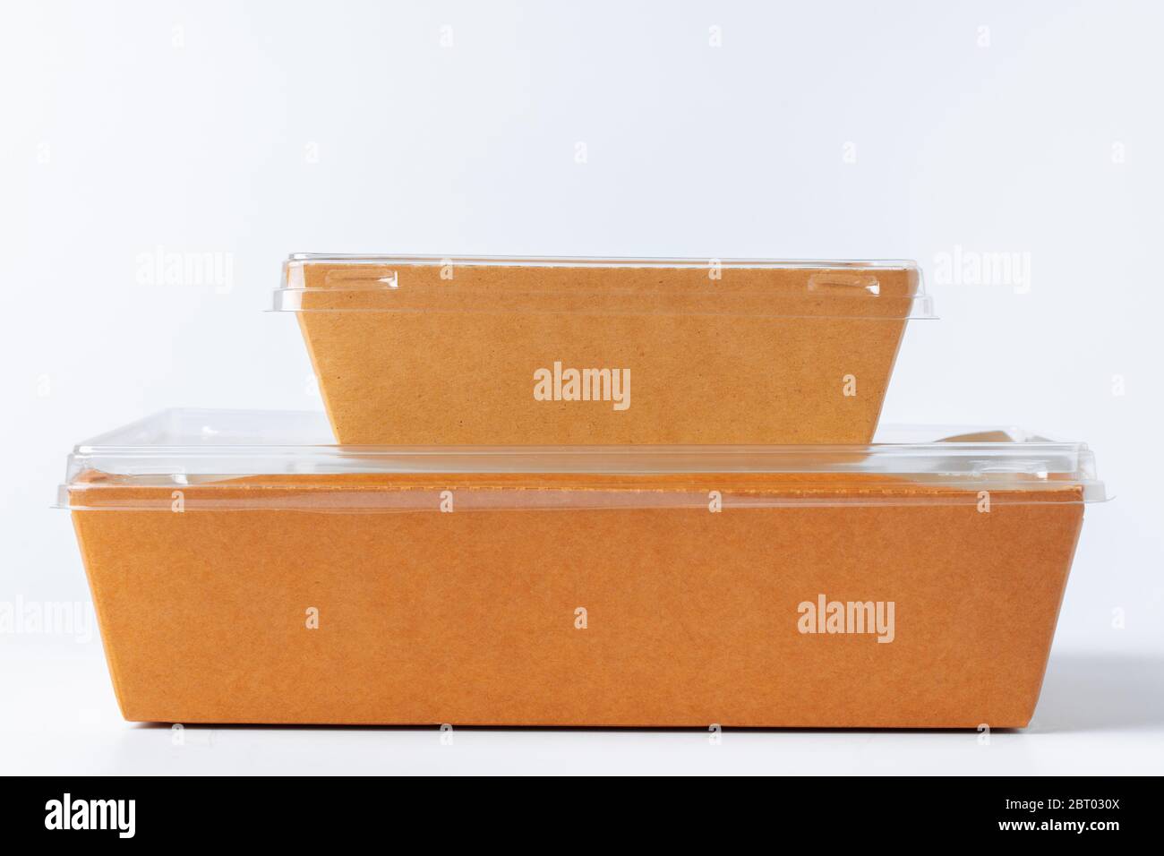 Cardboard brown food box pack isolated on white background Stock Photo ...