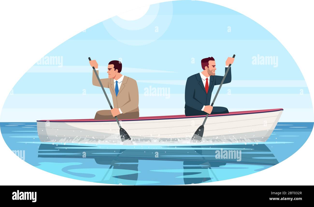 Business competition metaphor semi flat vector illustration Stock ...
