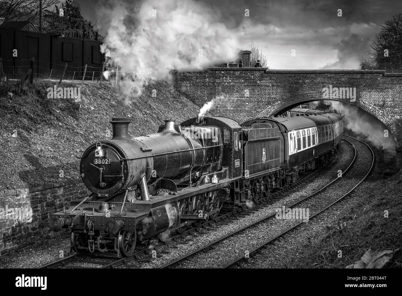Steam train and engine at Llangollen station. Some airbrushing on this ...