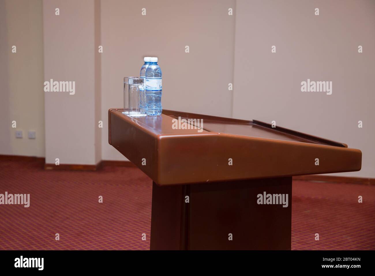 Seminar Podium . Wooden podium tribune stand rostrum . Wooden speech ...