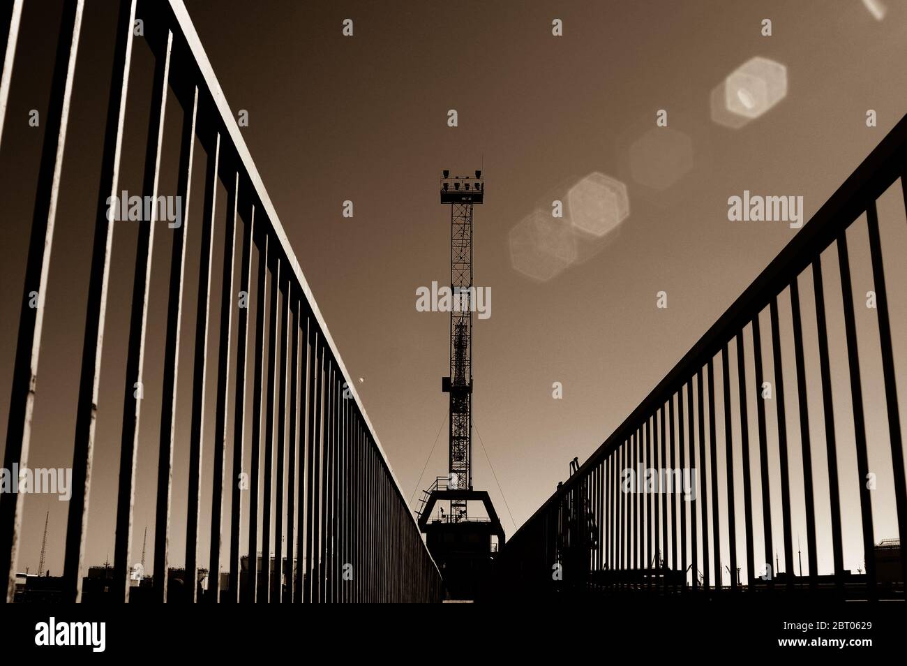 Stainless steel railing.Fall Protection Stock Photo - Alamy