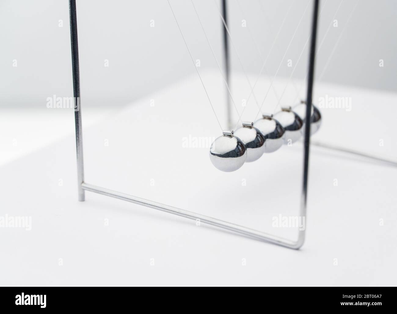 balancing balls on a white background. business concept. Newtons Cradle ...