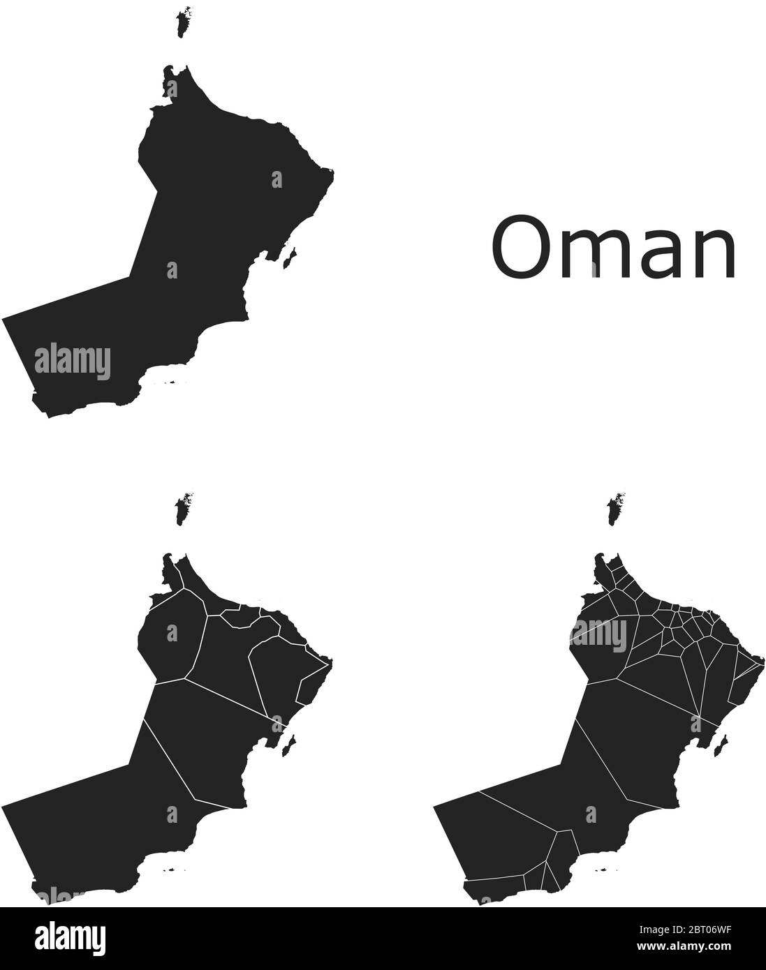 Oman vector maps with administrative regions, municipalities ...