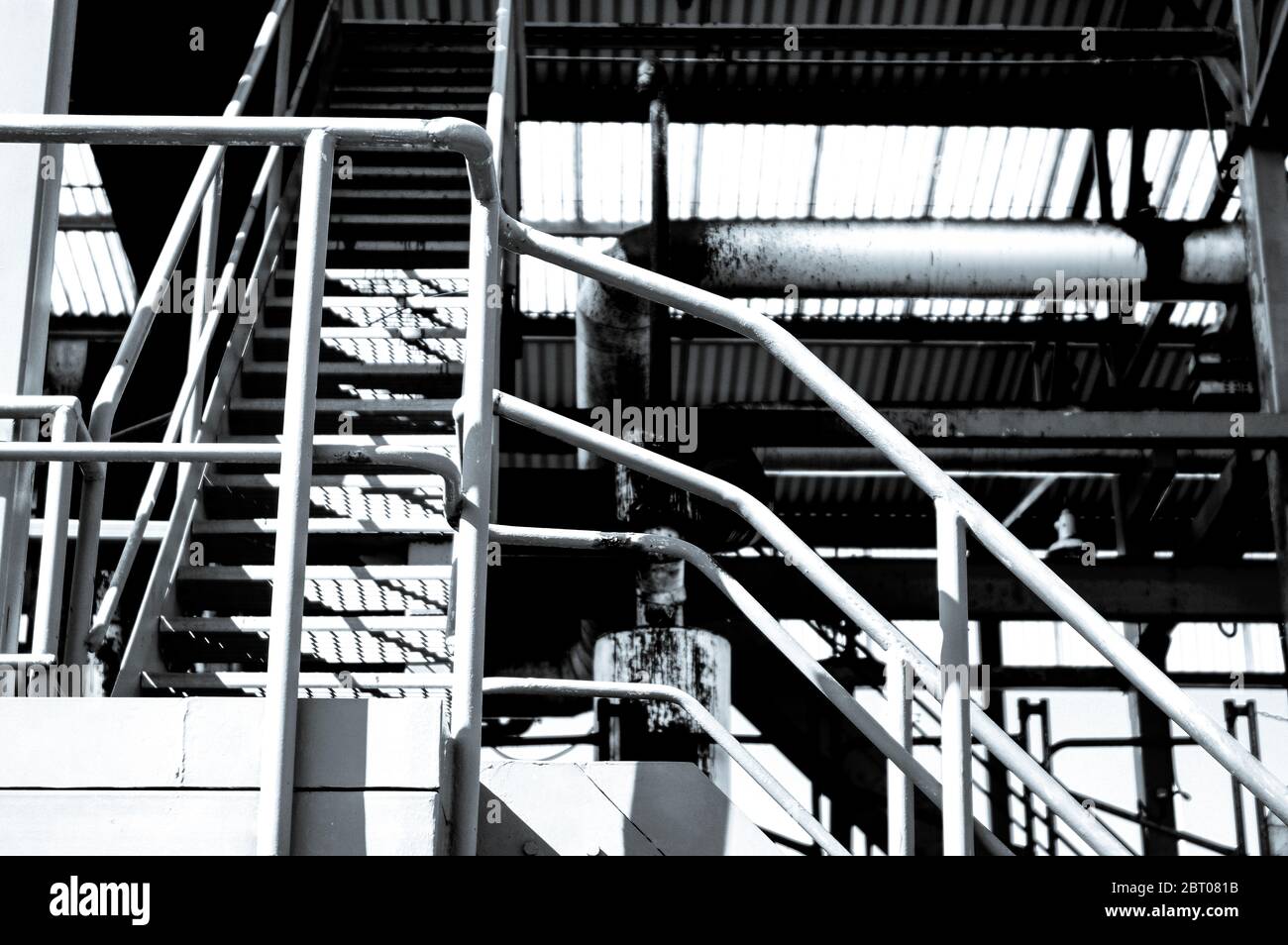 Industrial metal stairs. Metal stairs or steps or staircase. Industrial ...