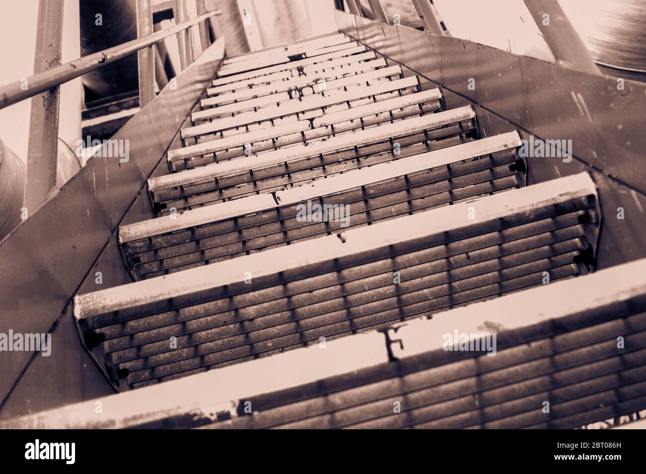 Industrial metal stairs. Metal stairs or steps or staircase. Industrial ...