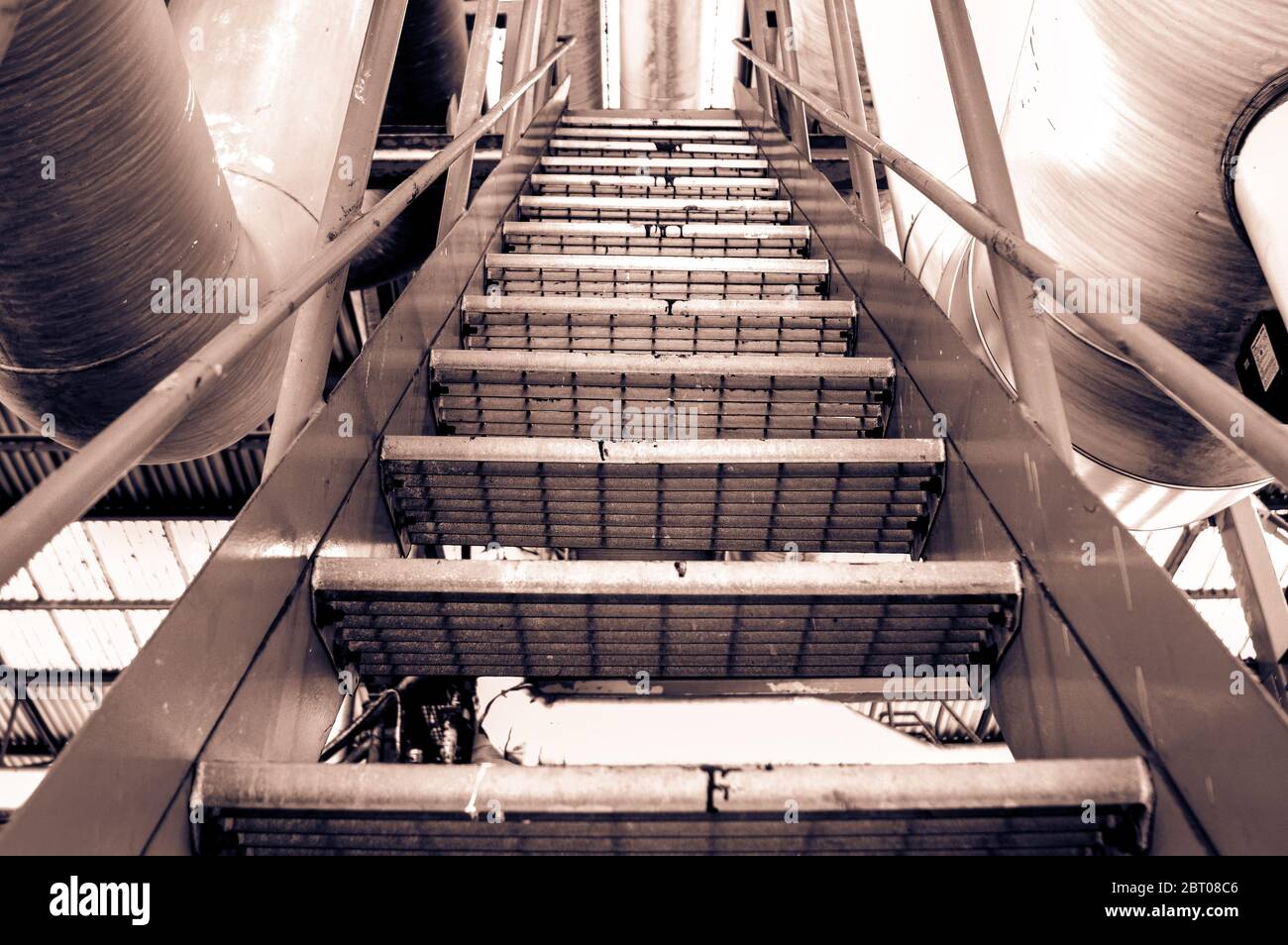 Industrial metal stairs. Metal stairs or steps or staircase. Industrial ...