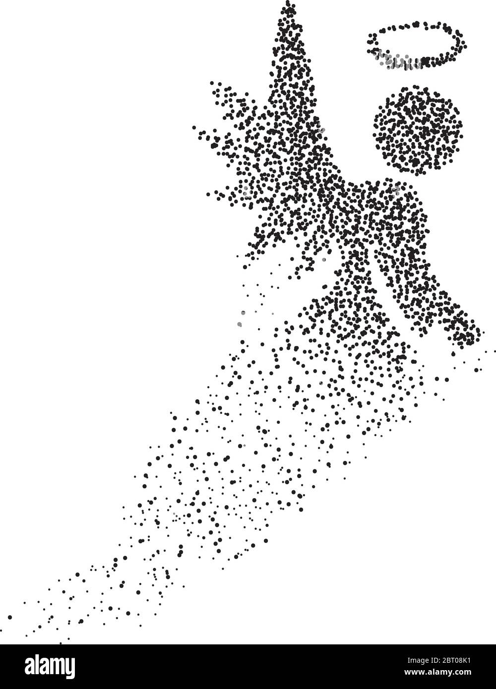 Holy angel made with a plot of points that fly to draw the figure on ...