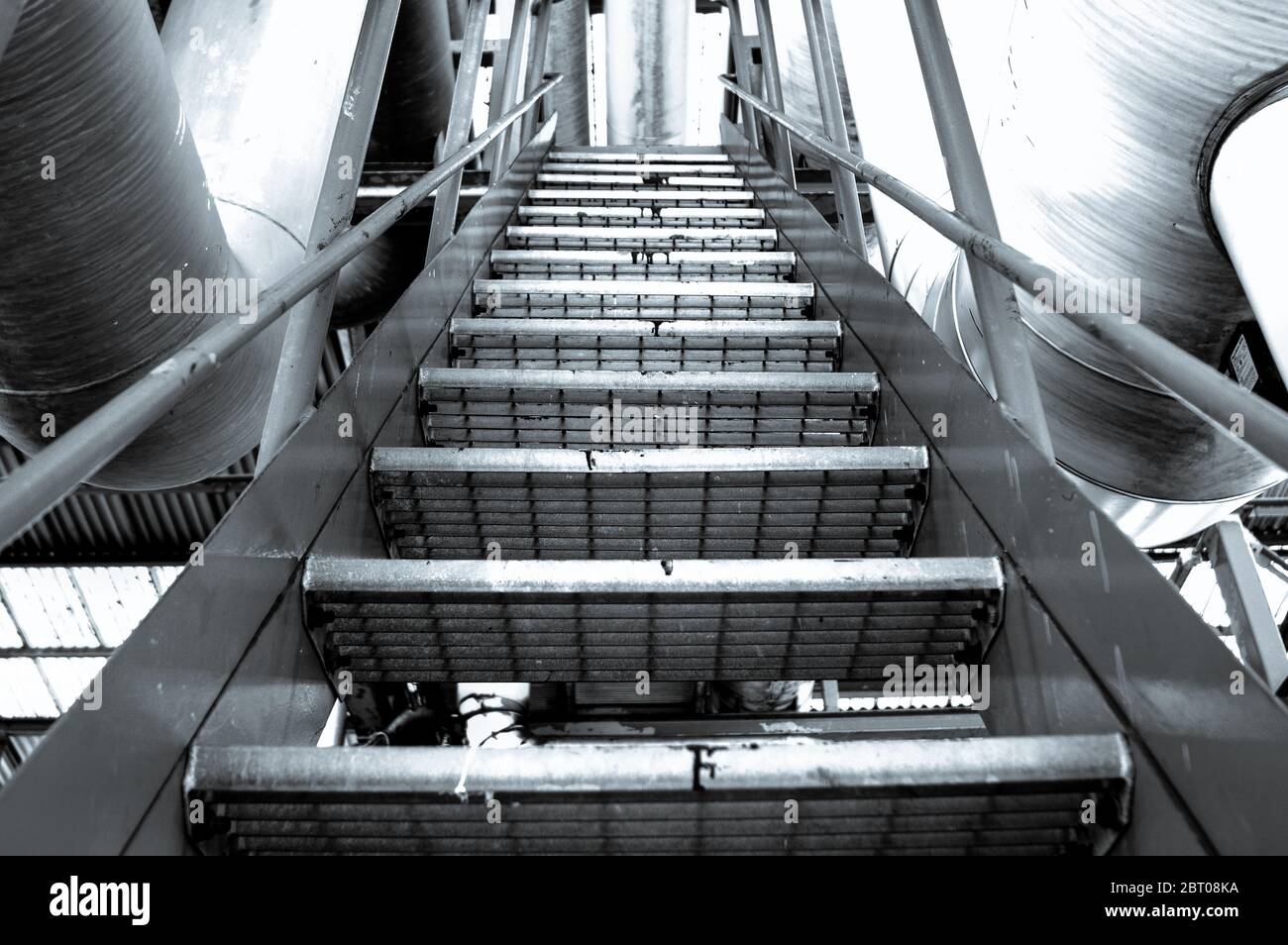 Industrial metal stairs. Metal stairs or steps or staircase. Industrial ...