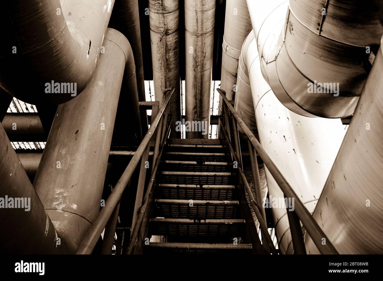 Industrial metal stairs. Metal stairs or steps or staircase. Industrial ...