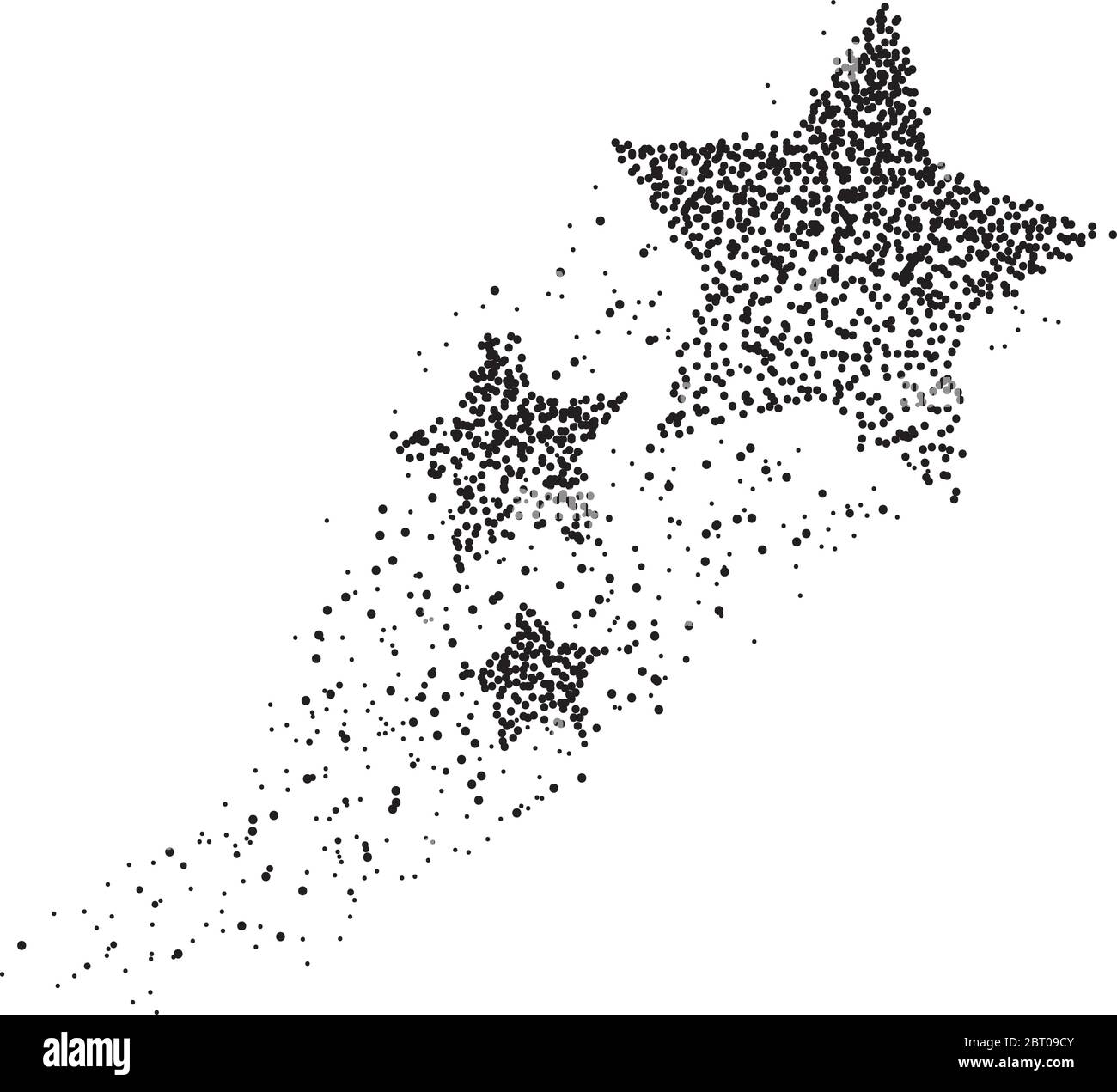 Stars made with a plot of points that fly to draw the figure on white ...