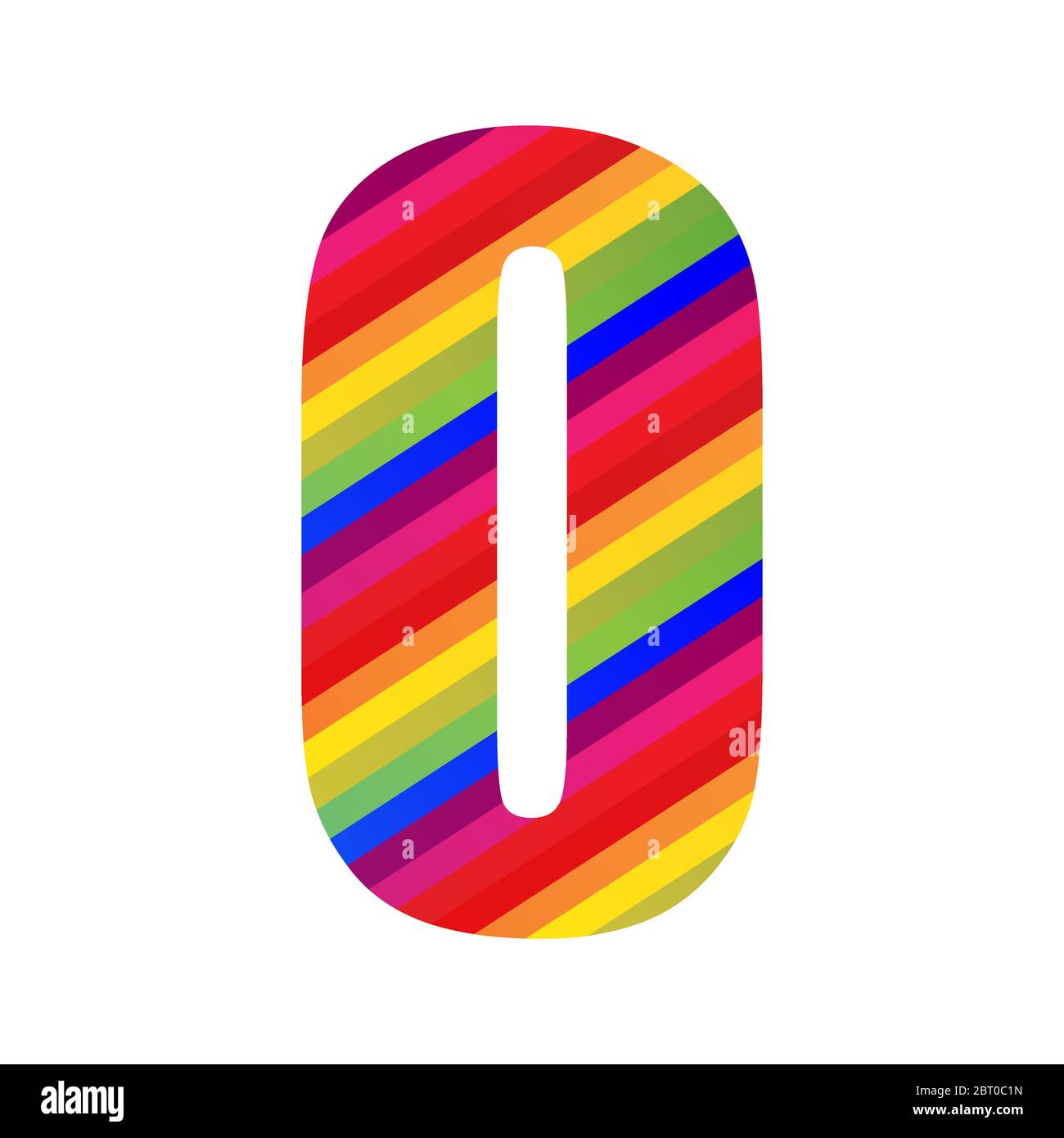 0 Number Rainbow Style Numeral Digit. Colorful Number Vector ...