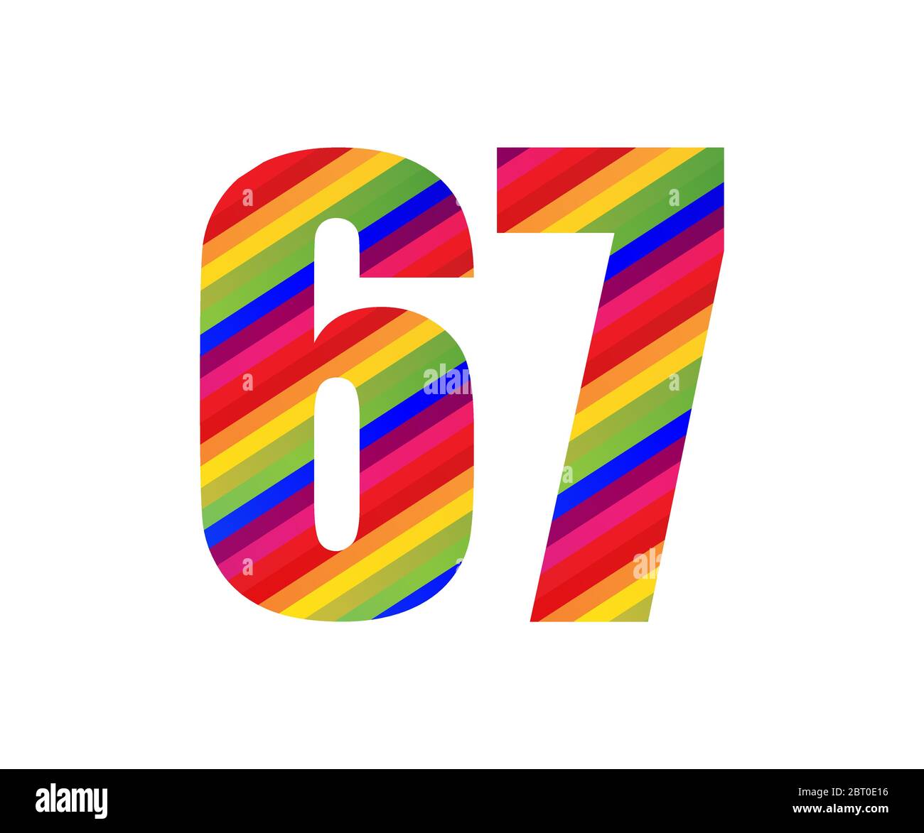 67 Number Rainbow Style Numeral Digit Colorful Sixty Seven Number 67 Number Rainbow Style Numeral Digit Colorful Sixty Seven Number