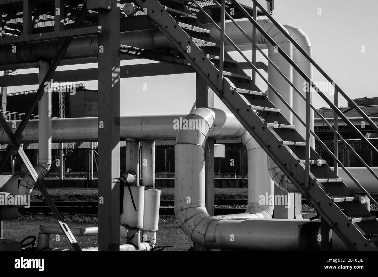 Industrial metal stairs. Metal stairs or steps or staircase. Industrial ...