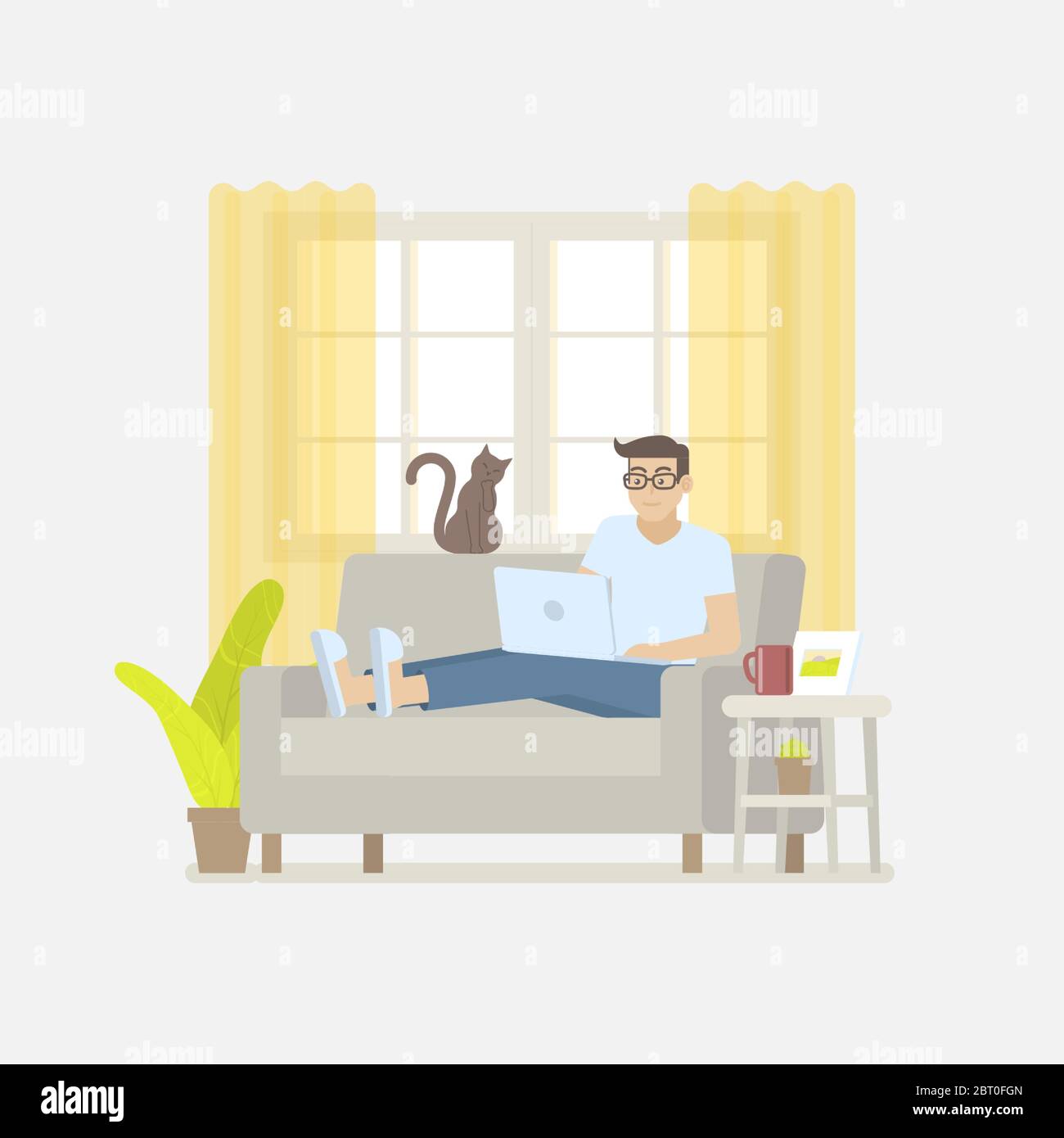 Man in windows Stock Vector Images - Alamy