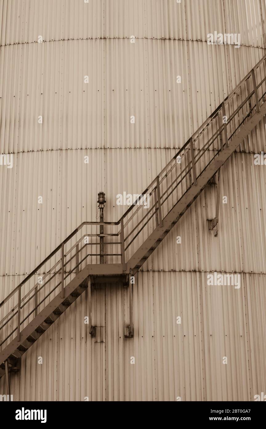 Industrial metal stairs. Metal stairs or steps or staircase. Industrial ...