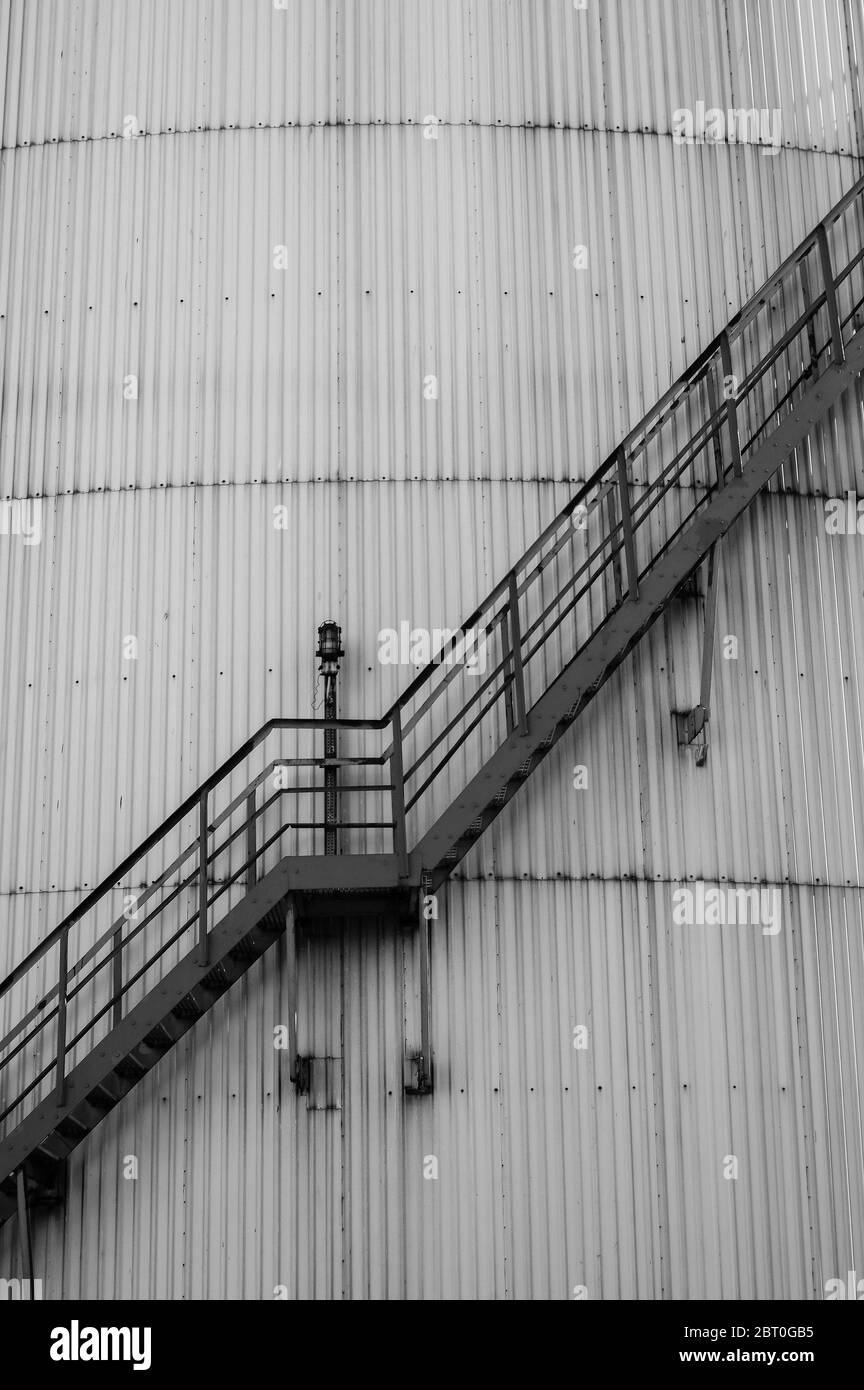 Industrial metal stairs. Metal stairs or steps or staircase. Industrial ...