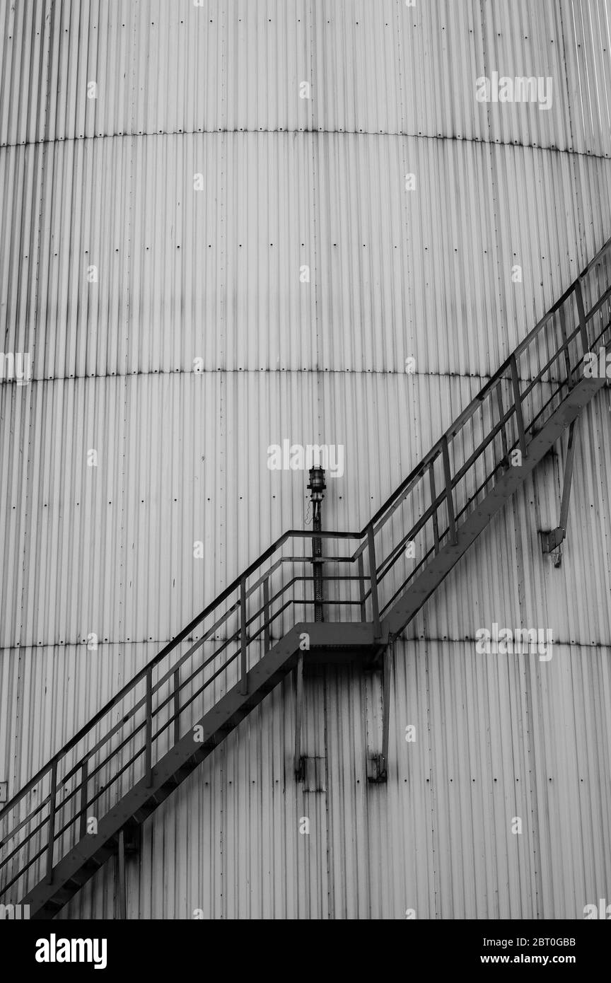 Industrial metal stairs. Metal stairs or steps or staircase. Industrial ...