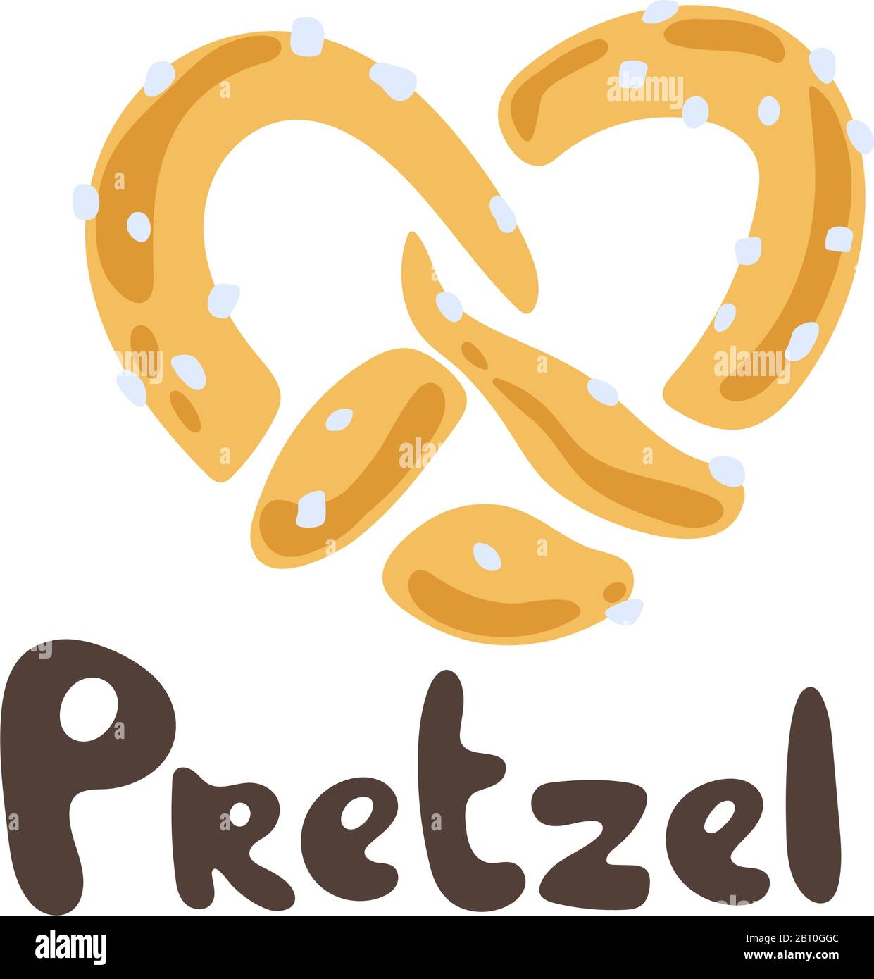 Pretzel sign isolated on white background. Traditional German meal. A ...