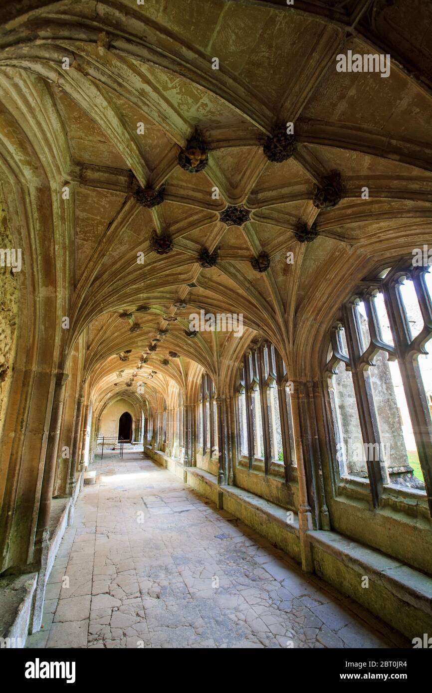 The cloisters at Laycock Abbey, Wiltshire, England Stock Photo - Alamy