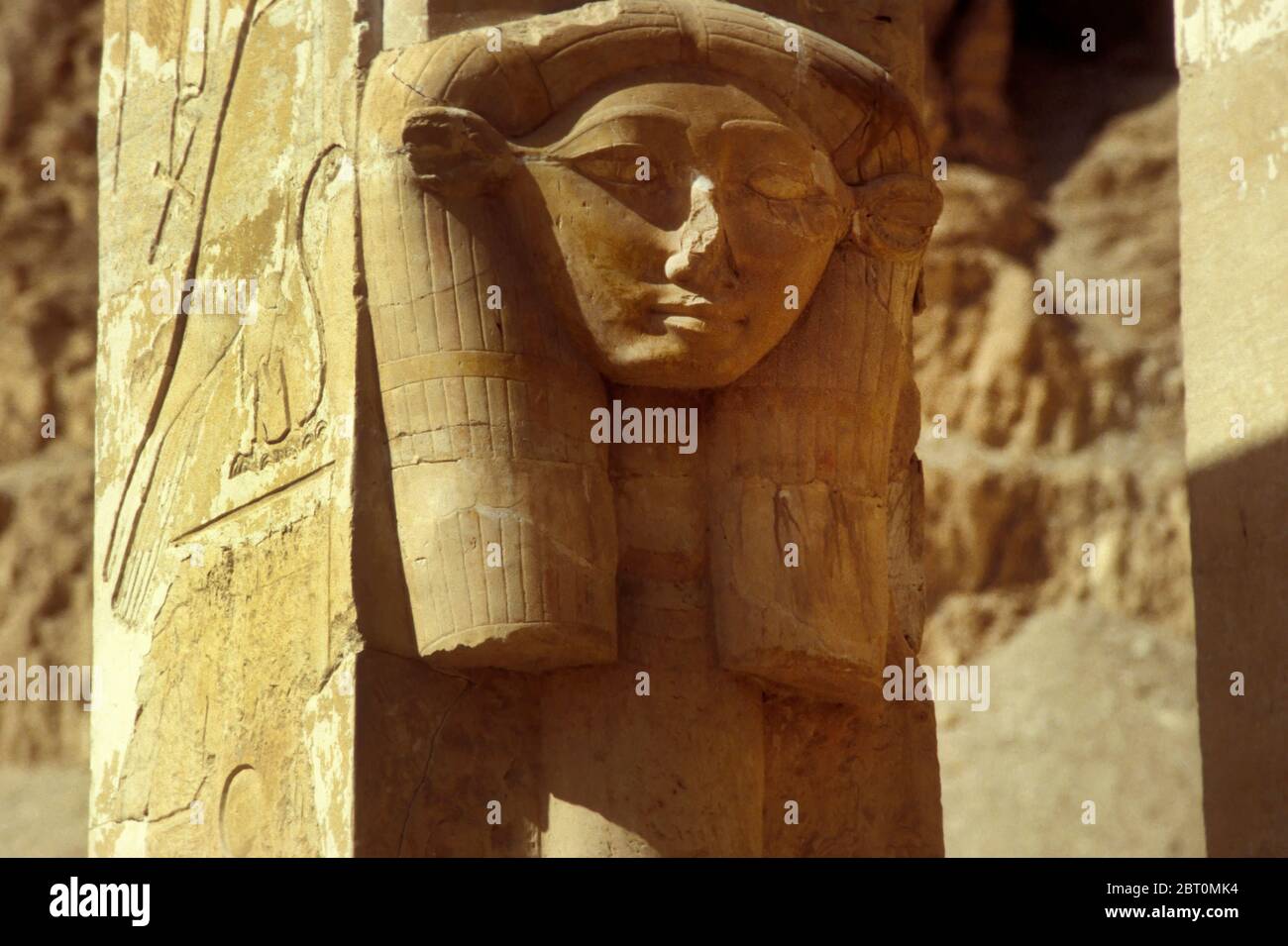 Hathor shrine engraving in The Mortuary temple of Hatshepsut inside the ...