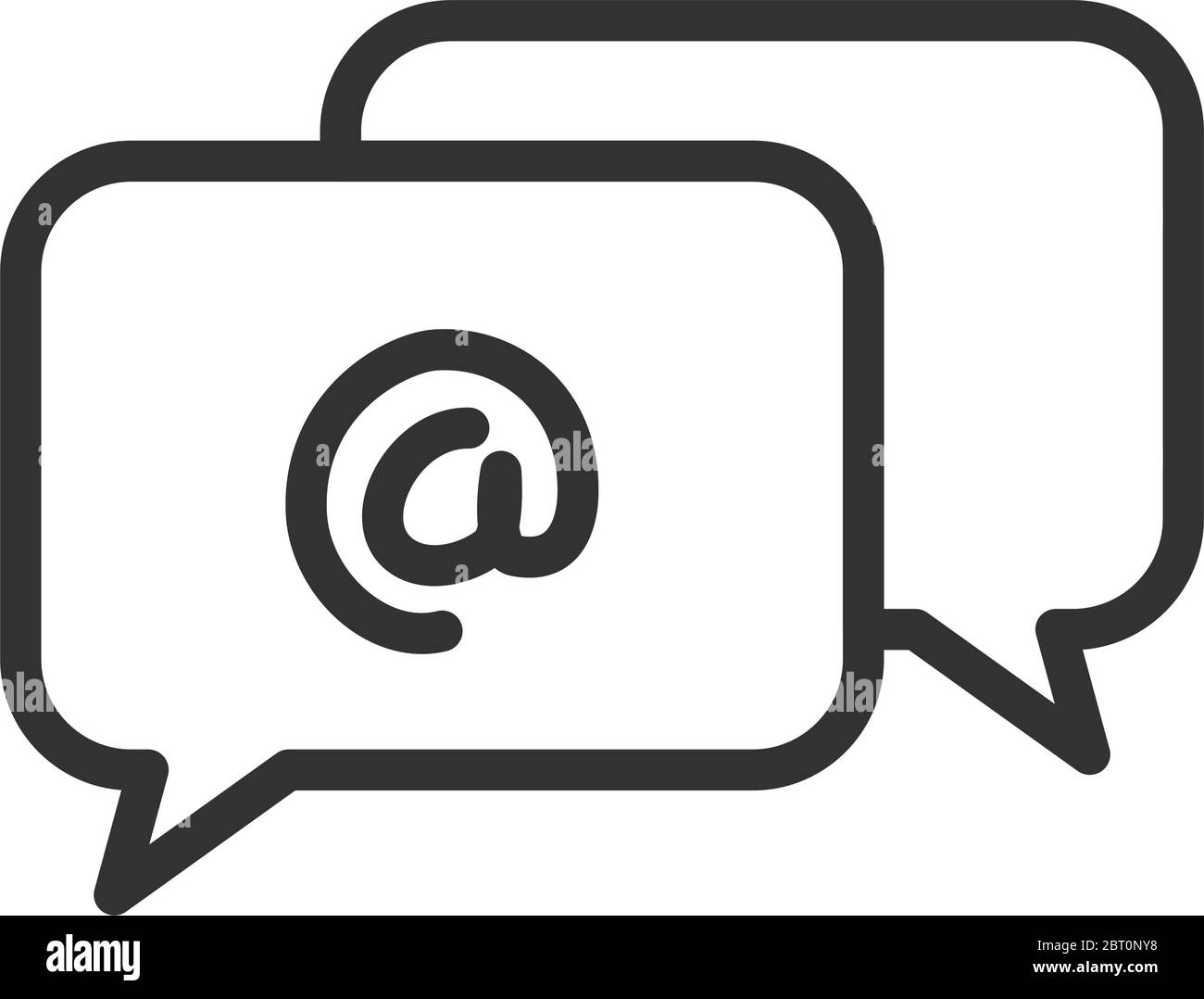 speech bubbles with at symbol icon over white background, line style ...