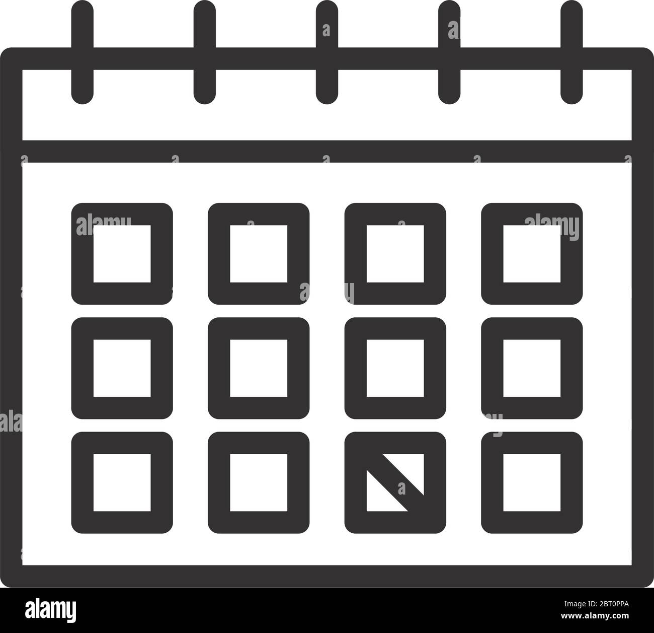 calendar planner icon over white background, line style, vector ...