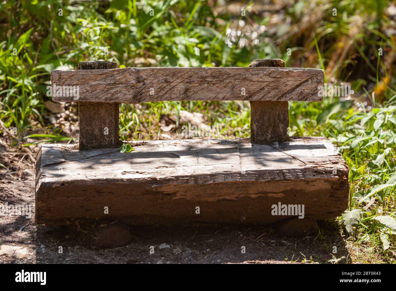 Iron columns filled with stones as a driftwood barrier in hi-res stock ...