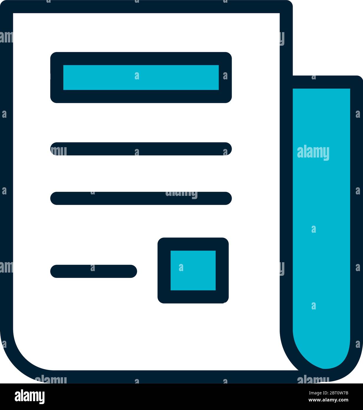 document page icon over white background, half color half line style ...