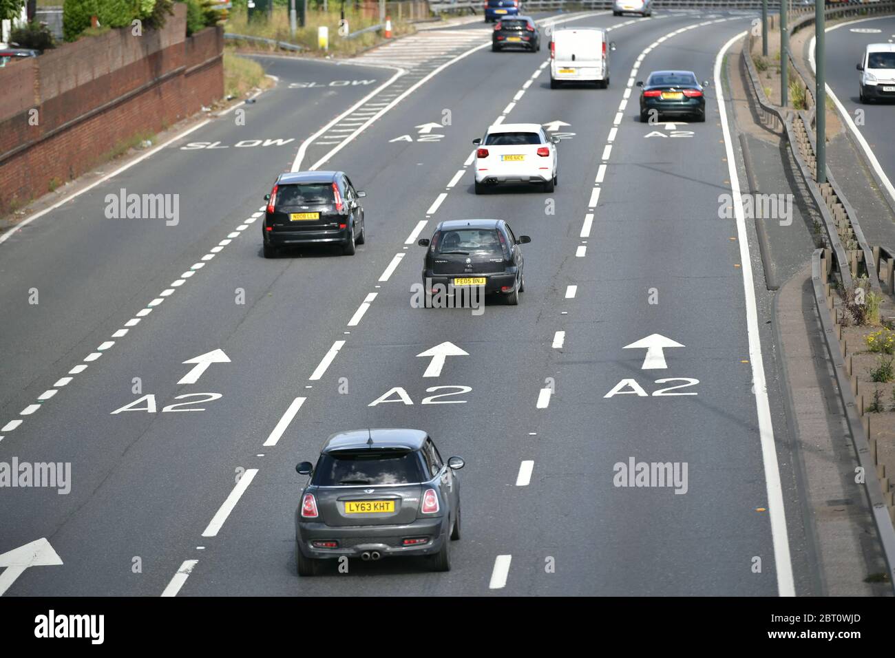 Traffic on the A2 heading out of London, as the bank holiday weekend ...