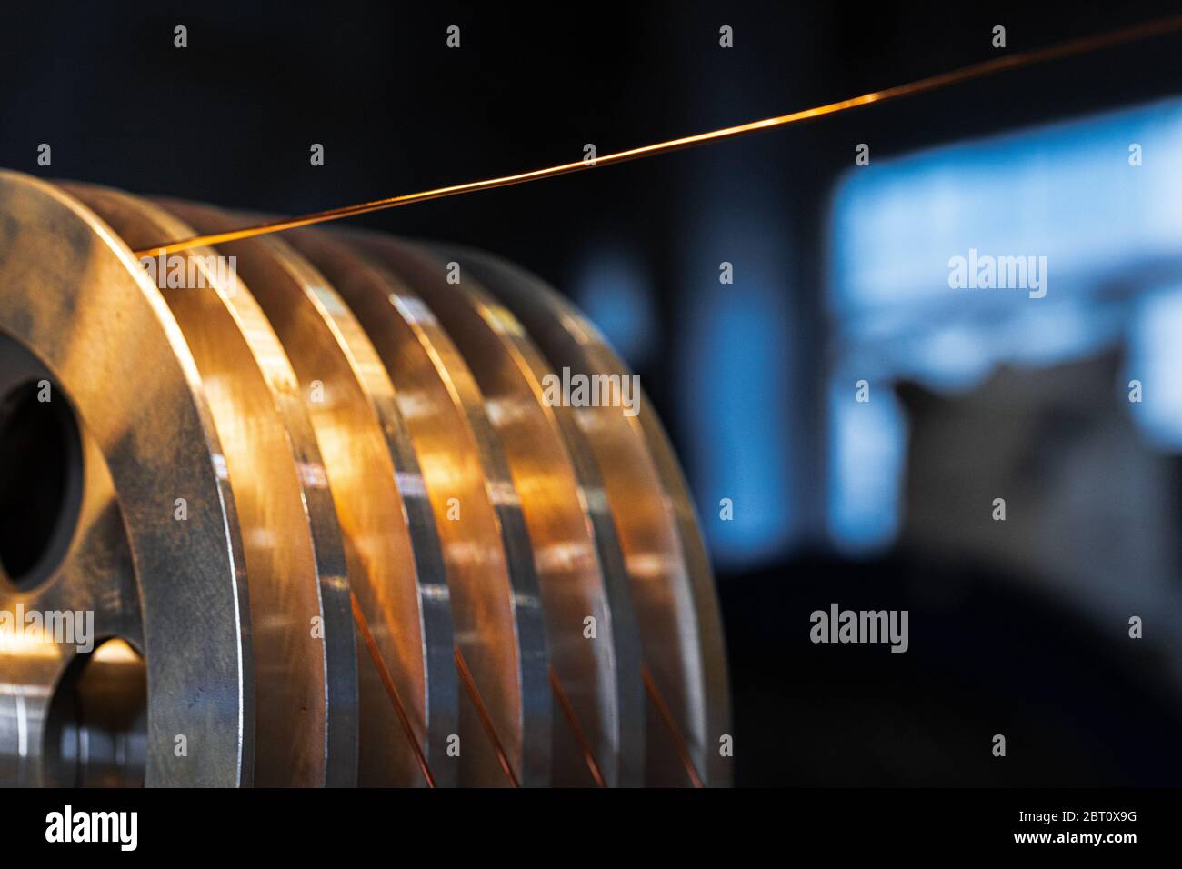 Production of cable wire at cable factory close up Stock Photo - Alamy