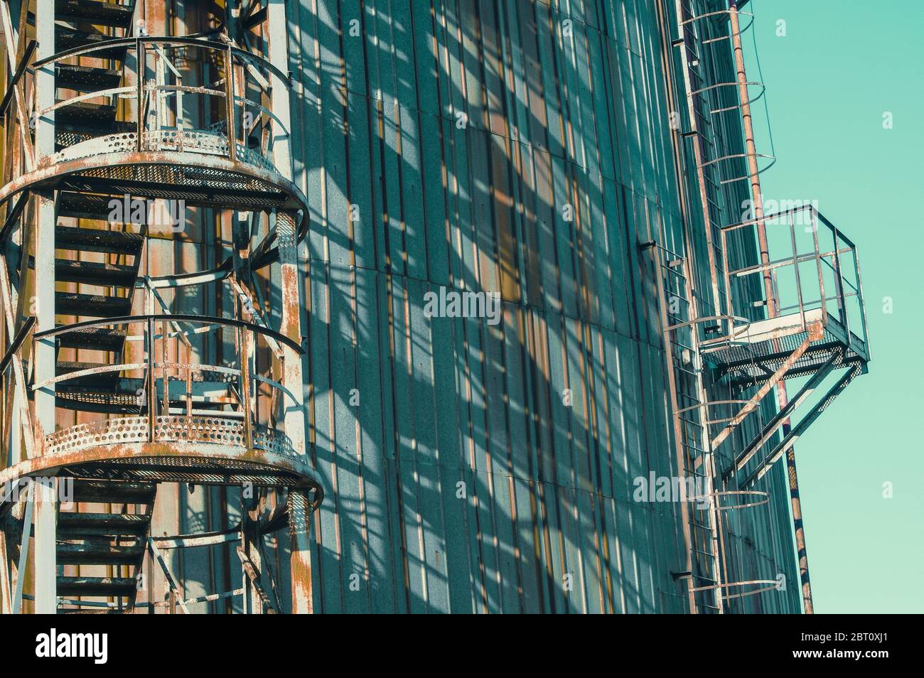 Industrial metal stairs. Metal stairs or steps or staircase. Industrial ...