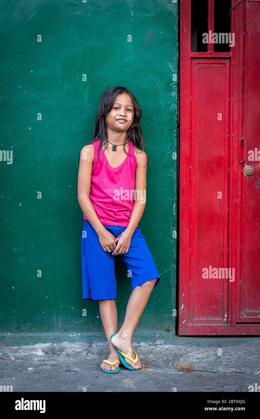 A Pretty Young Filipino Girl Poses And Smiles For My Camera In The Old Walled City Of Intramuros