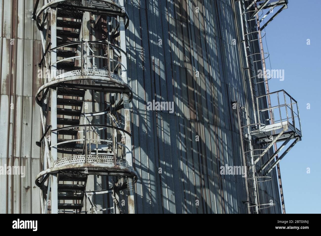 Industrial metal stairs. Metal stairs or steps or staircase. Industrial ...