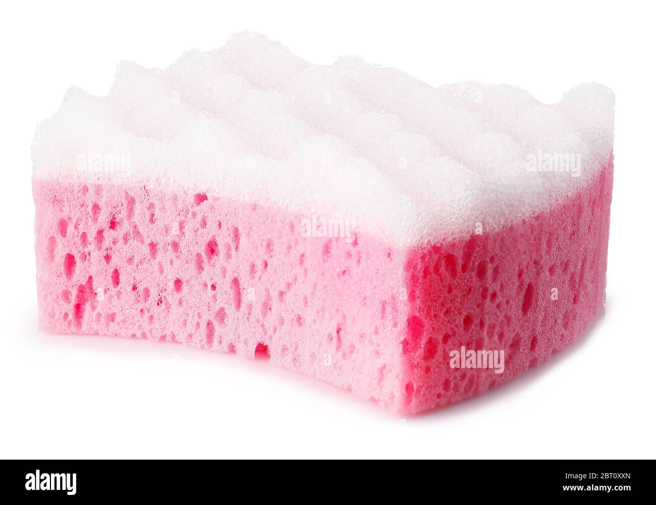 red bath sponge isolated on white background Stock Photo - Alamy