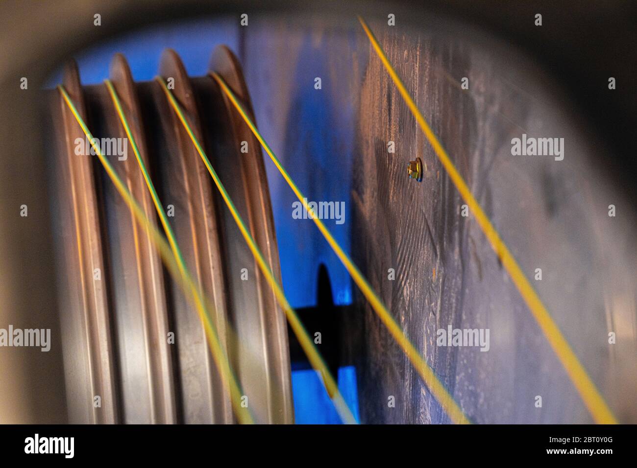 Close up of cable wire production in cable factory Stock Photo - Alamy