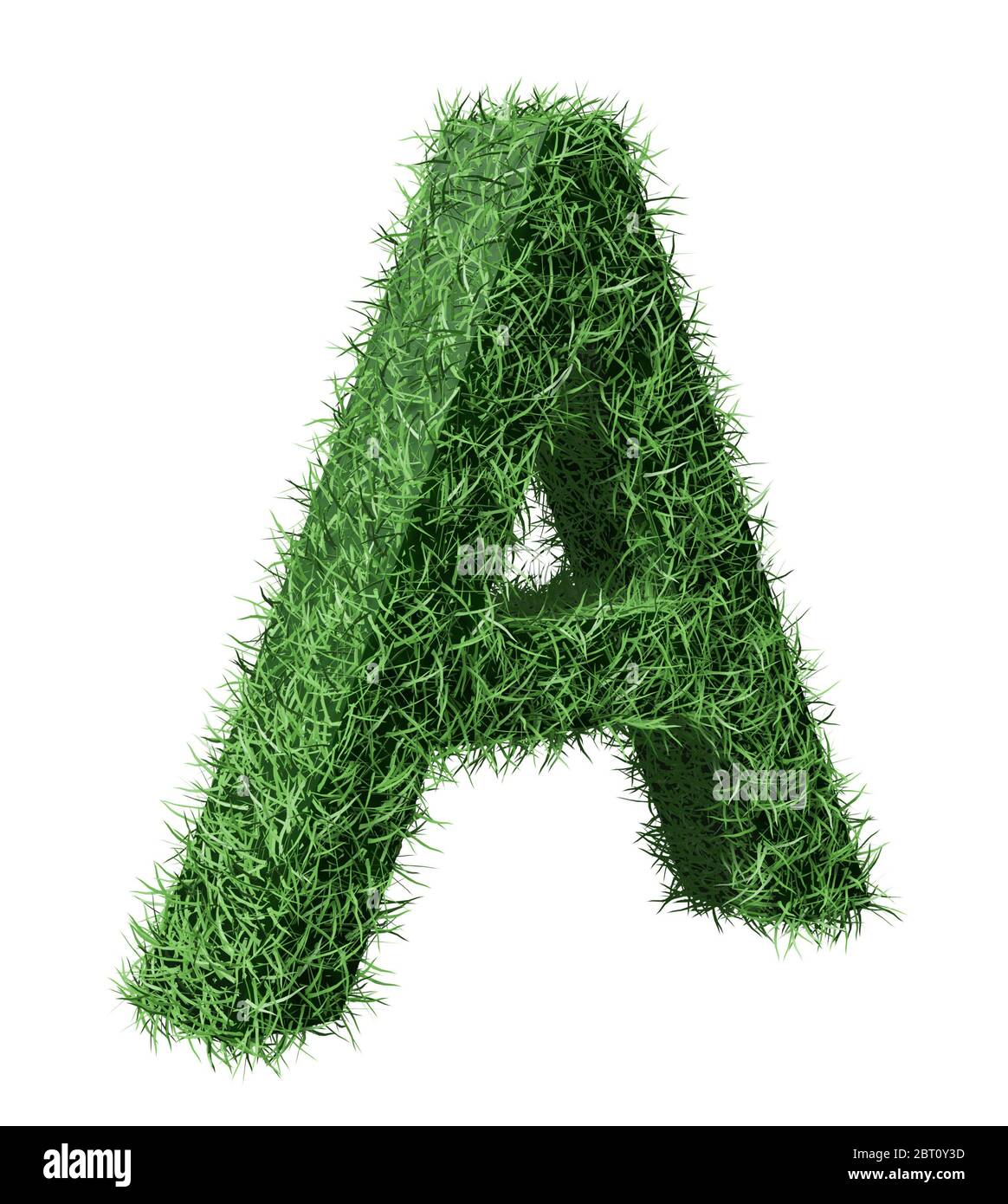 3D rendering of the letter a from grass. ABC from grass Stock Photo - Alamy