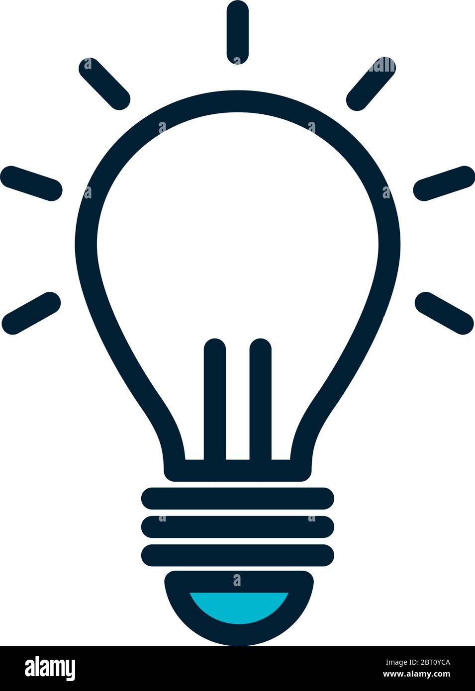 bulb light icon over white background, half color half line style ...