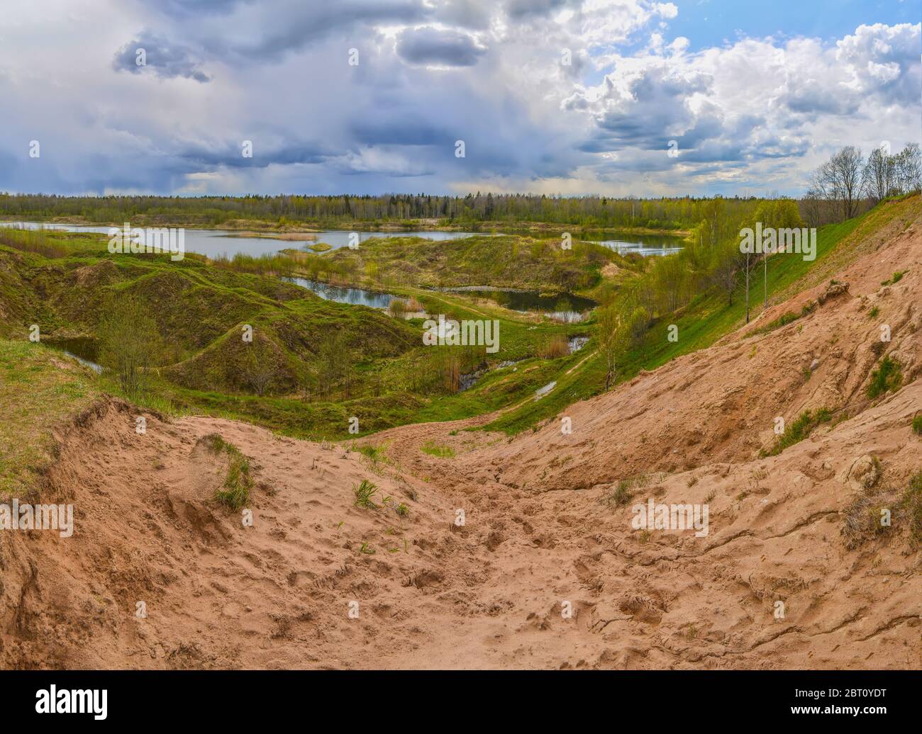 Spring landscape of a closed sand pit Stock Photo - Alamy