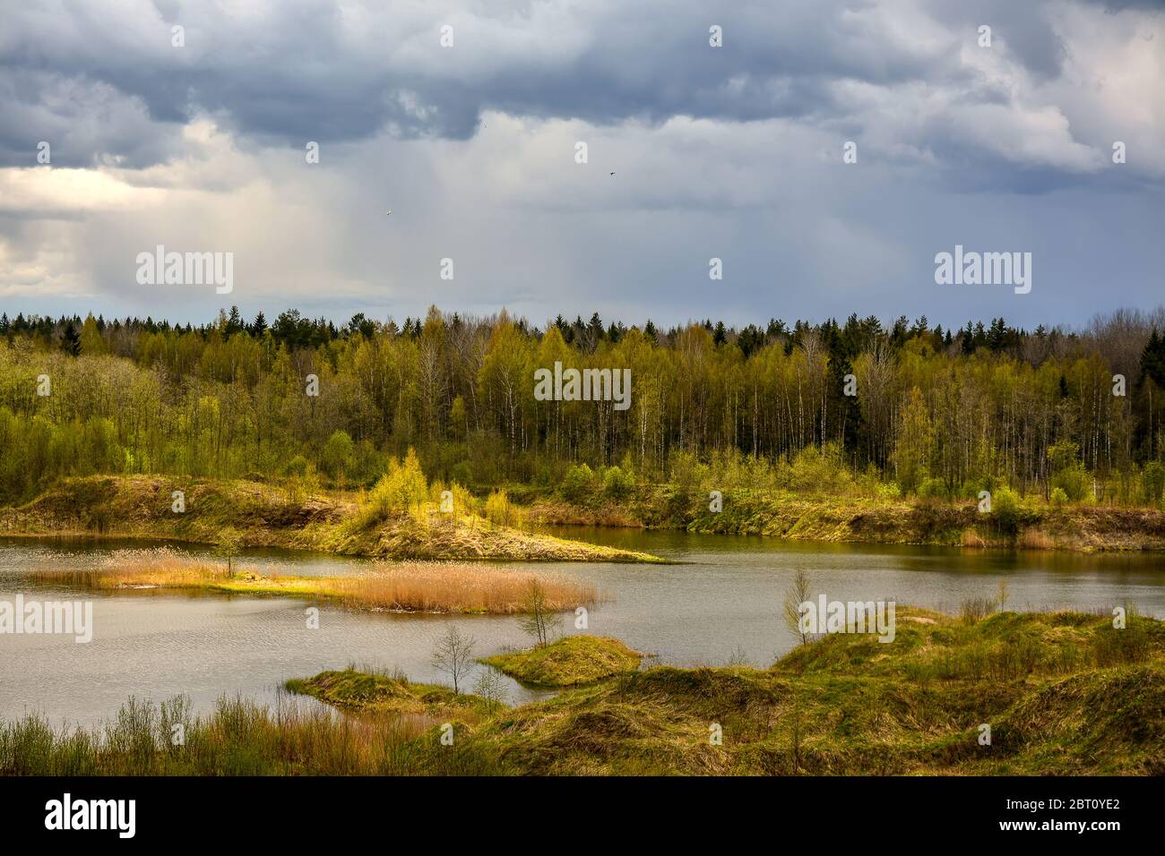 Spring landscape of a closed sand pit Stock Photo - Alamy