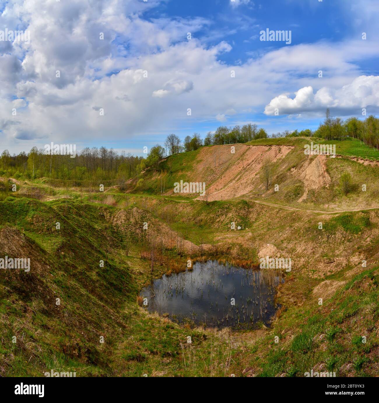 Spring landscape of a closed sand pit Stock Photo - Alamy