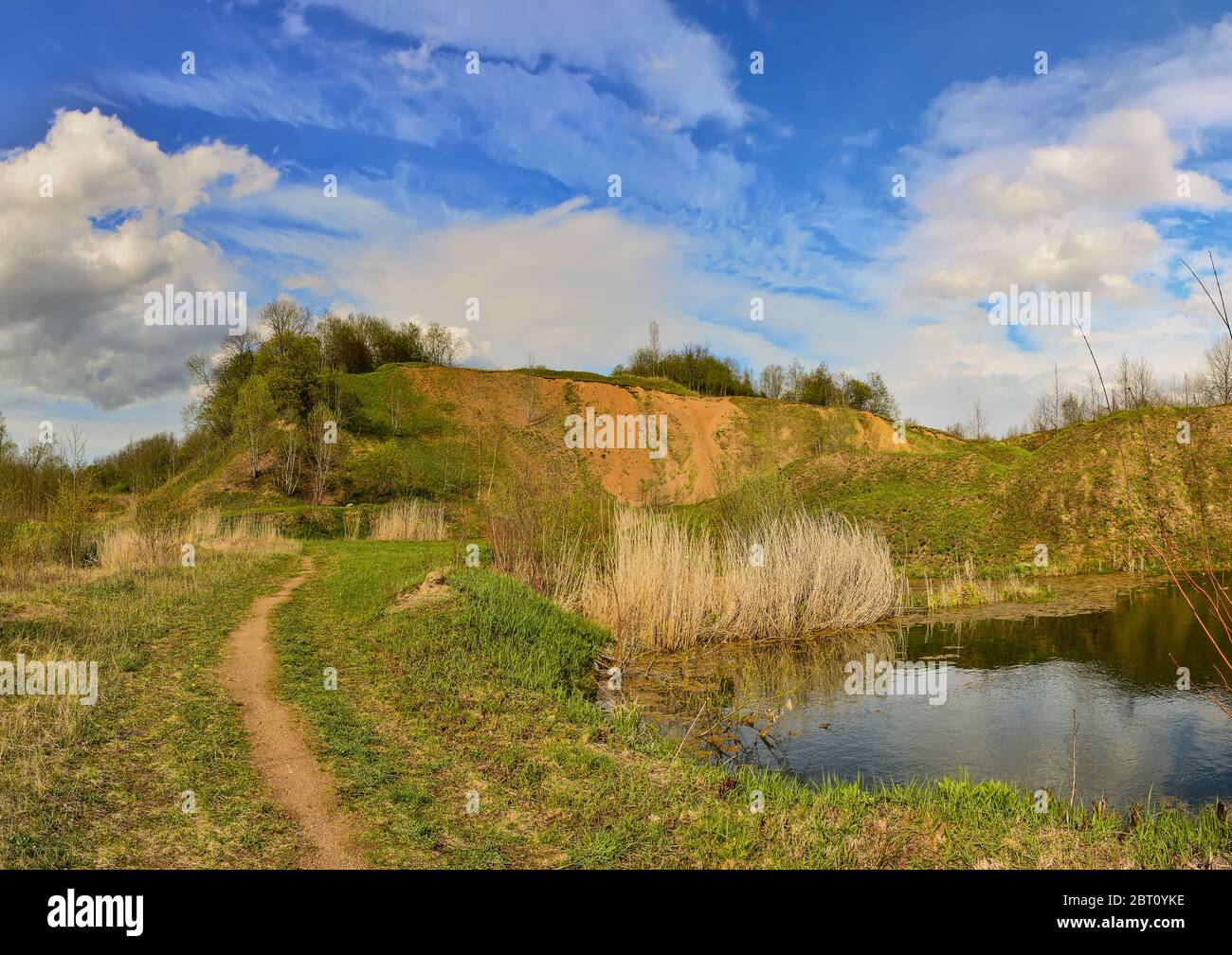 Spring landscape of a closed sand pit Stock Photo - Alamy