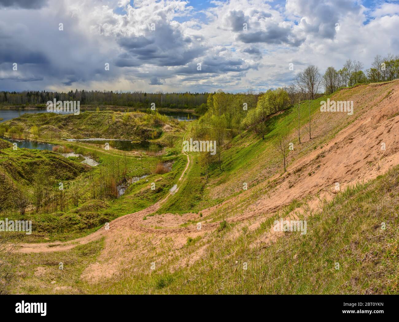 Spring landscape of a closed sand pit Stock Photo - Alamy