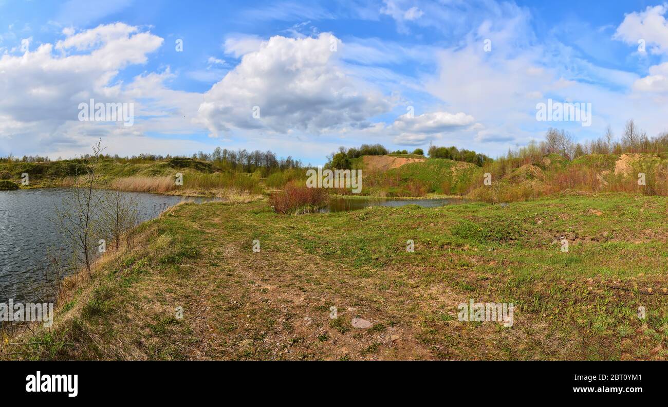 Spring landscape of a closed sand pit Stock Photo - Alamy