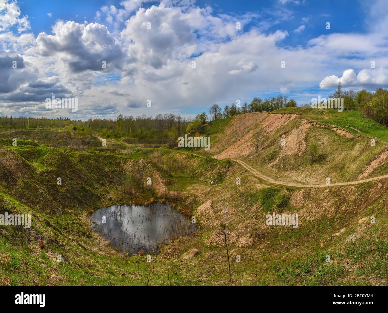 Spring landscape of a closed sand pit Stock Photo - Alamy