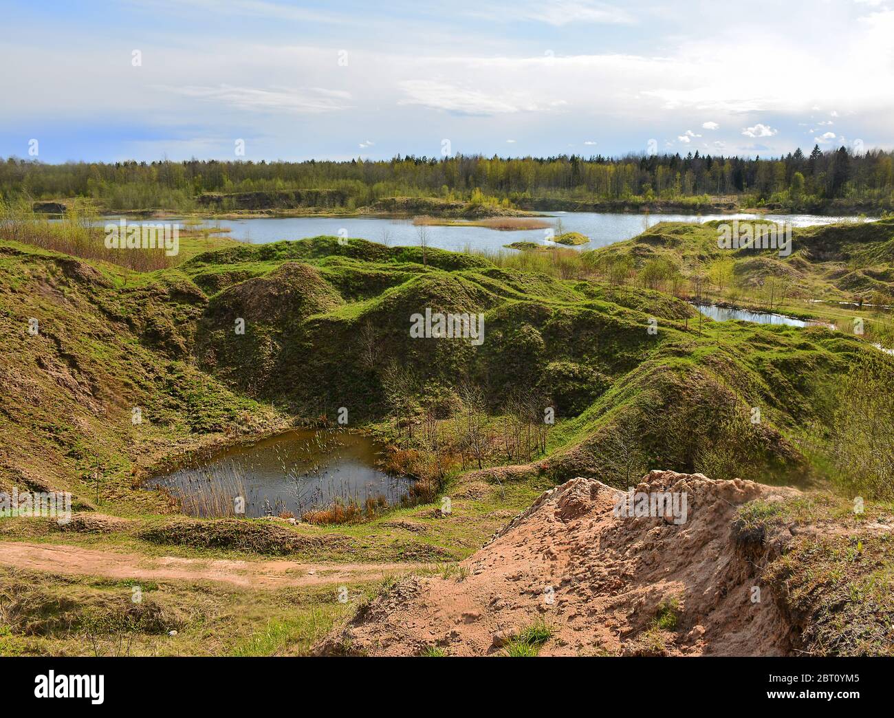 Spring landscape of a closed sand pit Stock Photo - Alamy