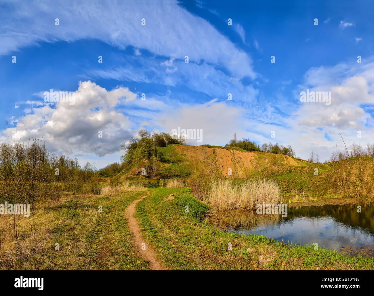 Spring landscape of a closed sand pit Stock Photo - Alamy