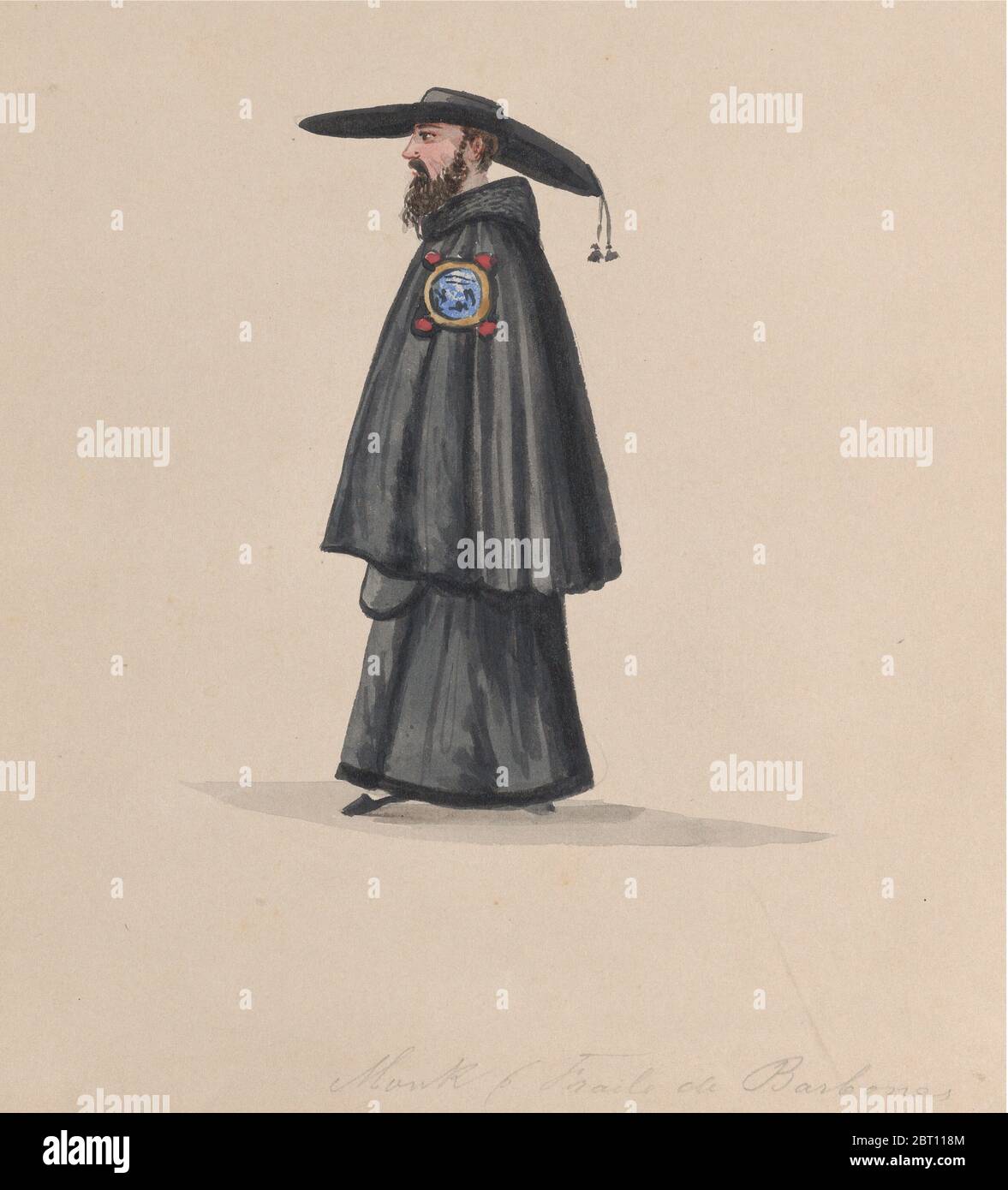 A monk from the order of Barbones, from a group of drawings depicting ...