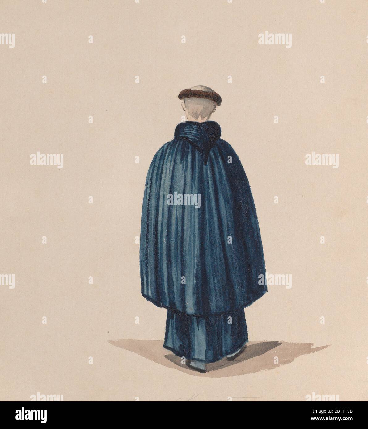 A monk from the order of St Francis viewed from behind, from a group of ...